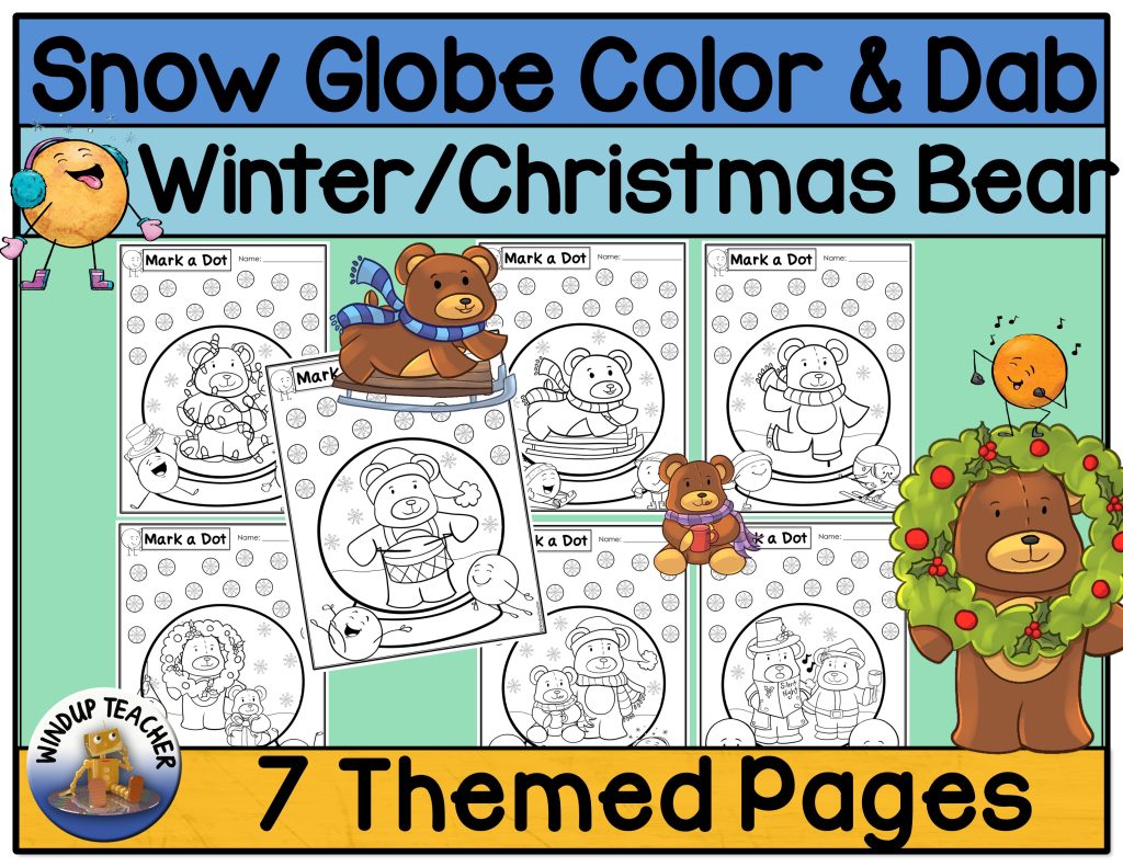 Winter and Christmas Do-A-Dot Marker Dot Dauber and Coloring Sheet ...