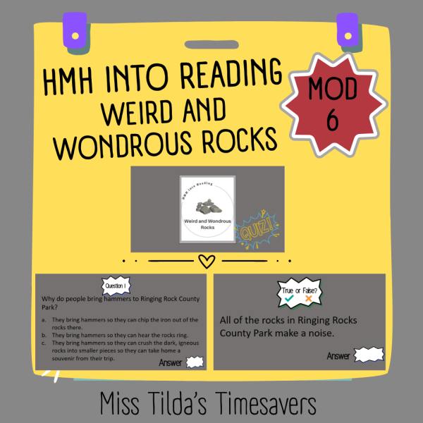 Weird and Wondrous Rocks Quiz - Grade 4 HMH into Reading - Made By Teachers
