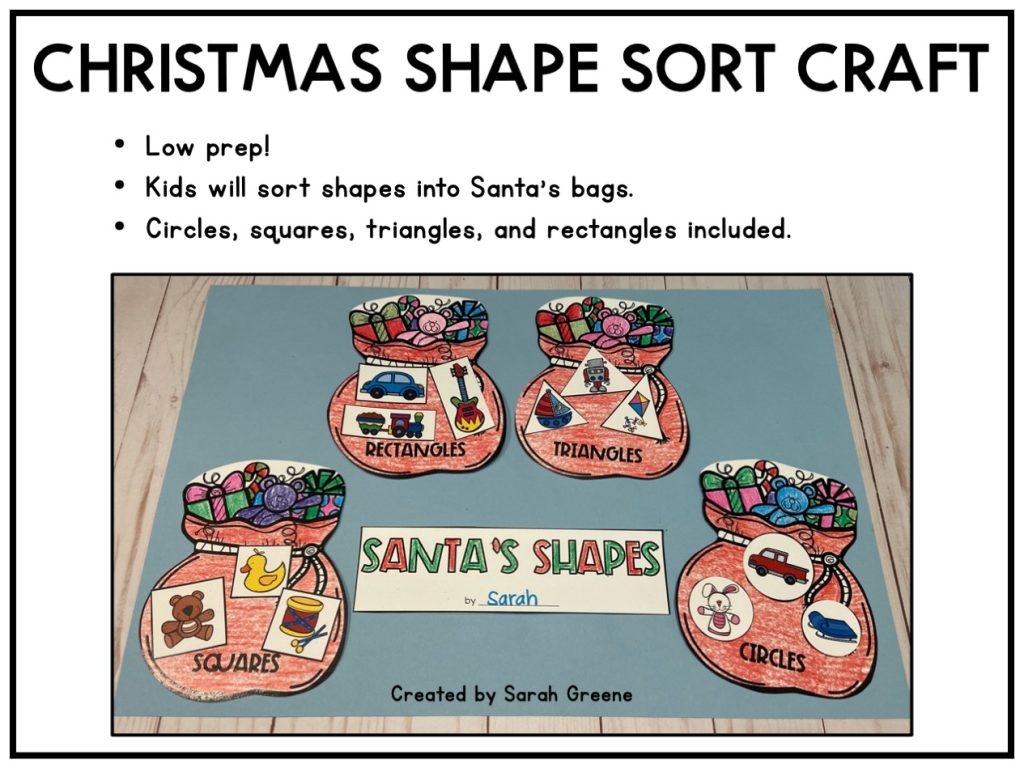 Christmas Shape Sort Craft | Made By Teachers
