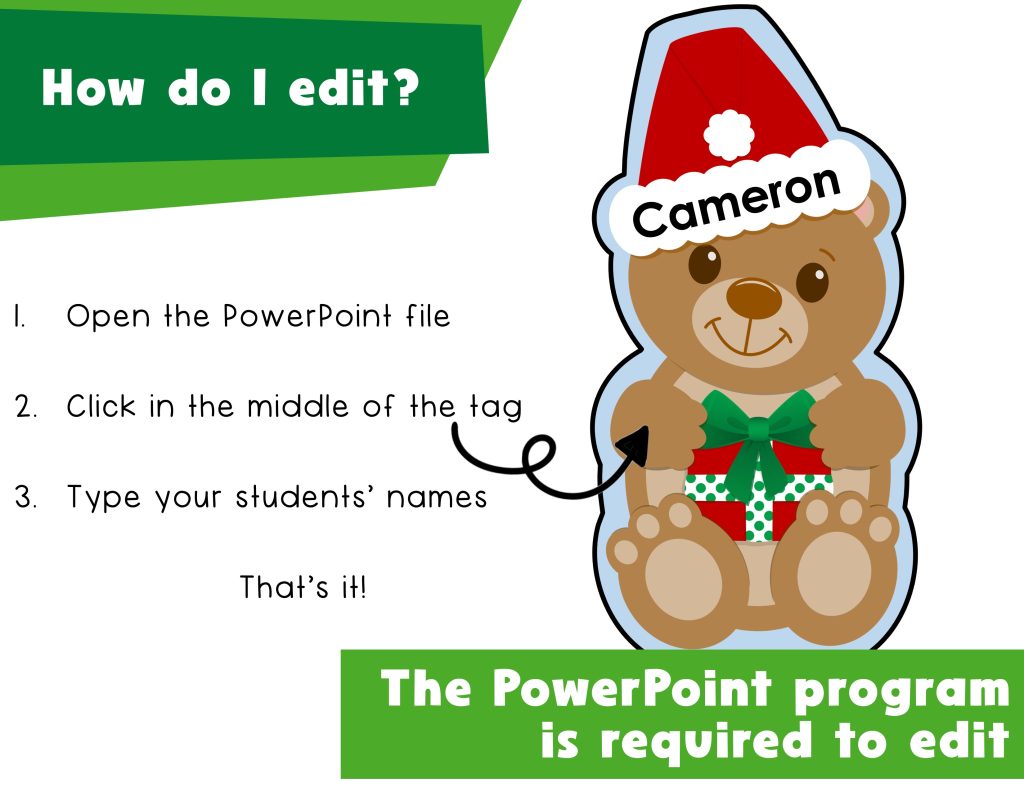 Editable Christmas Bear Cubby Tags | Winter Cubby Name Tags - Made By ...
