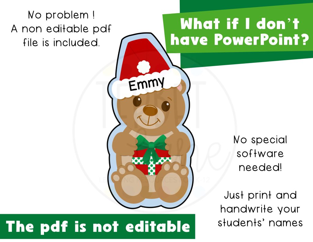 Editable Christmas Bear Cubby Tags | Winter Cubby Name Tags - Made By ...