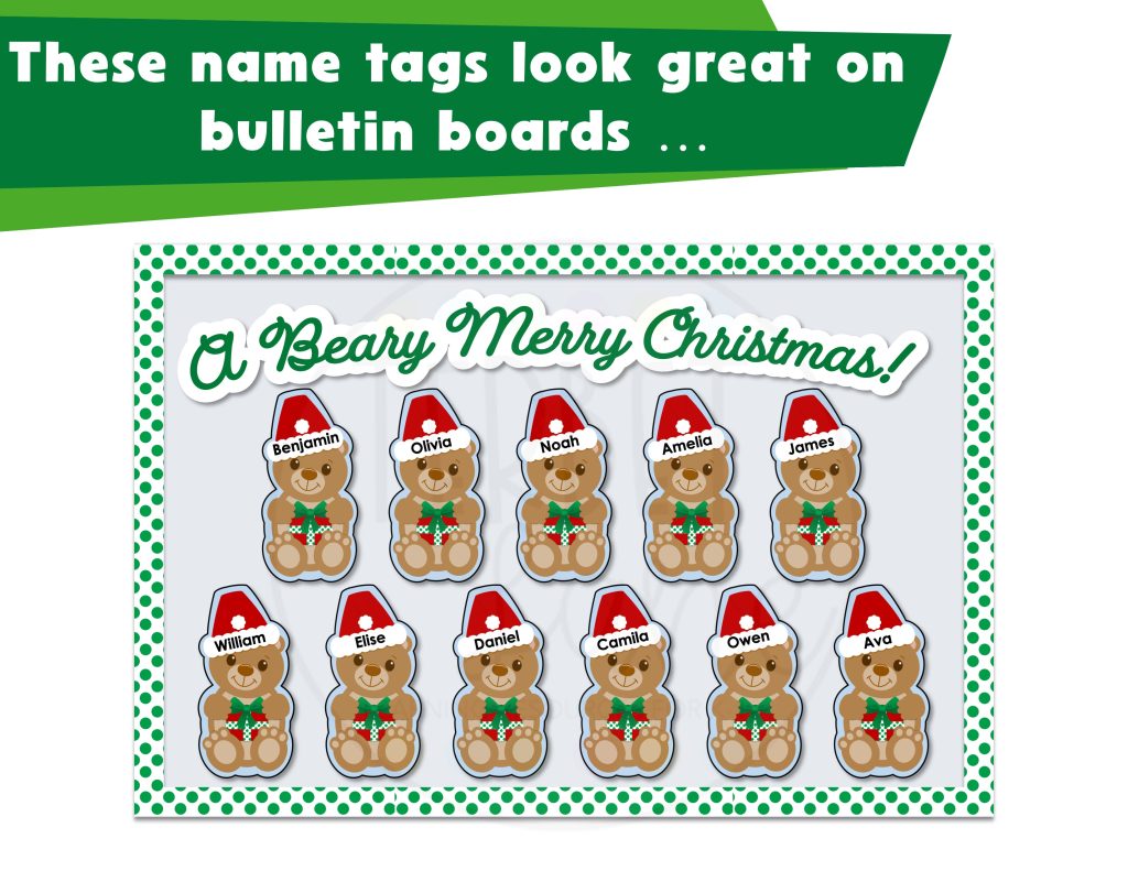 Editable Christmas Bear Cubby Tags | Winter Cubby Name Tags - Made By ...