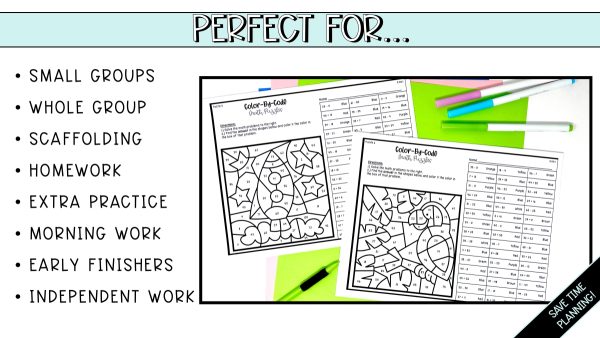 Add and Subtract Within 100 Color By Number - Made By Teachers
