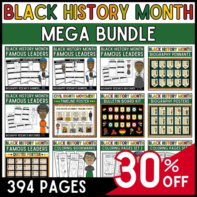 Black History Month Mega Bundle 30% OFF: Coloring Pages, Posters & More ...