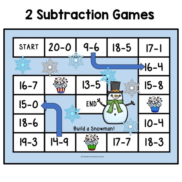 Winter Addition and Subtraction Within 20 Games - Made By Teachers