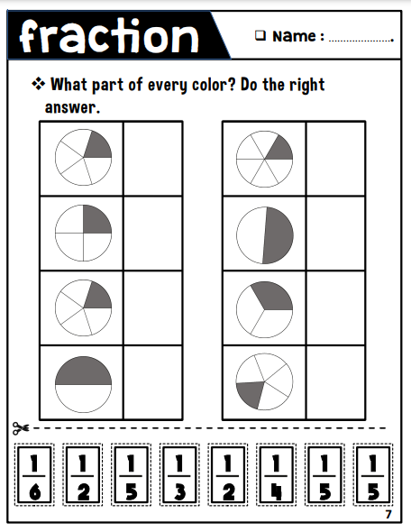 fractions math worksheets for 1st and 2nd graders - Made By Teachers