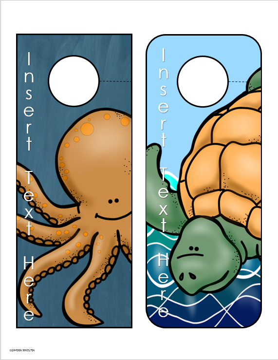 Classroom Door Hangers Ocean Underwater Theme Editable - Made By Teachers