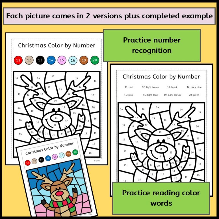 Christmas Bundle Color by Number - 1 to 10 and teen numbers | Made By ...