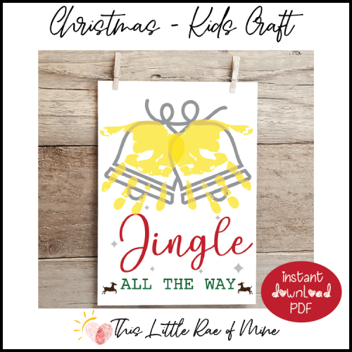 Jingle all the way - sleigh - jingle bells - Christmas - handprint ...