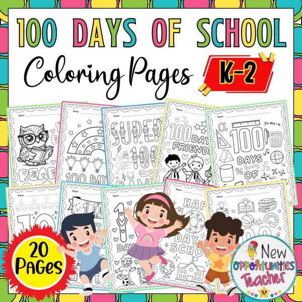 100 Days of School Coloring Pages | 100th Day of School Coloring Sheets ...