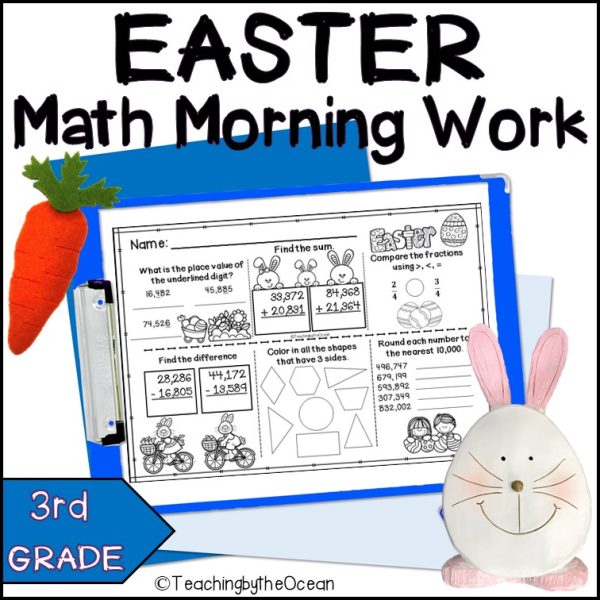 Easter 3rd Grade Math Morning Work / Third Grade Spiral Review | Made ...