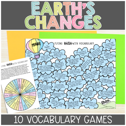 Fast and Slow Changes to the Earth's Surface Science Vocabulary Games ...