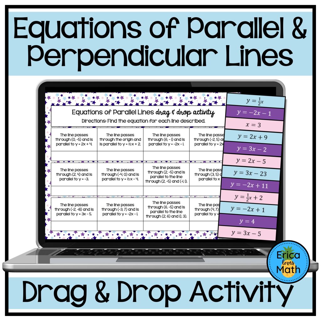 Equations of Parallel and Perpendicular Lines Digital Activity Drag ...