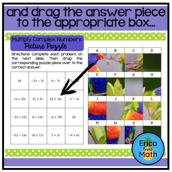 Multiplying Complex Numbers Digital Activity Picture Puzzle | Made By ...