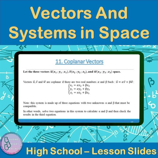 Vectors and Systems in Space | High School Math PowerPoint Lesson ...