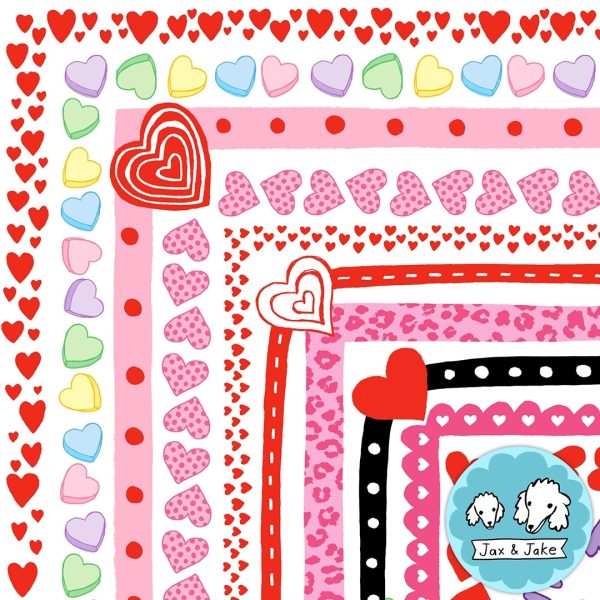 Valentines Day Clipart Borders, Candy Heart Clip Art Frames, Includes ...