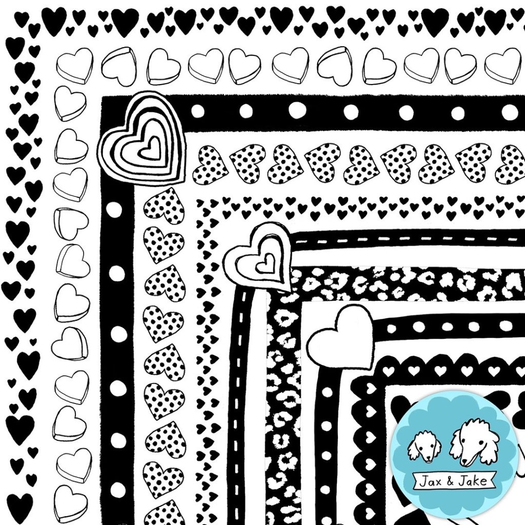 Valentines Day Clipart Borders, Candy Heart Clip Art Frames, Includes ...