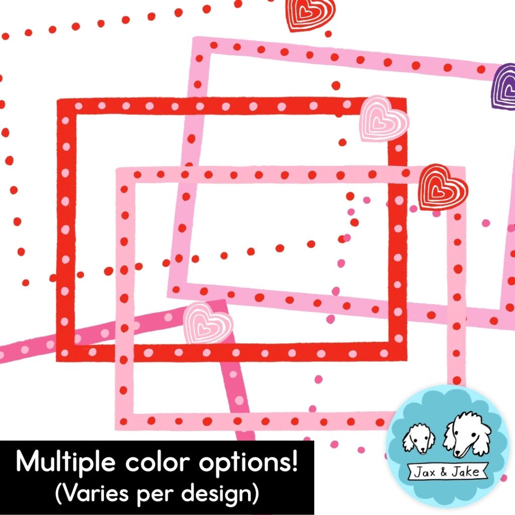 Valentines Day Clipart Borders, Candy Heart Clip Art Frames, Includes ...