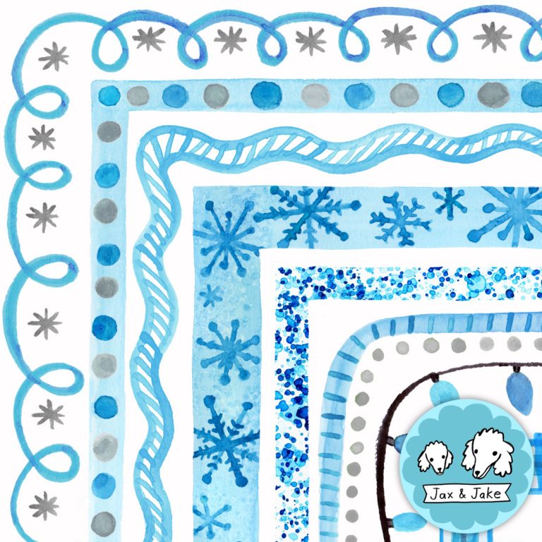 A Bundle of Clipart Page Borders - Hand Drawn Clip Art Frames, Black ...
