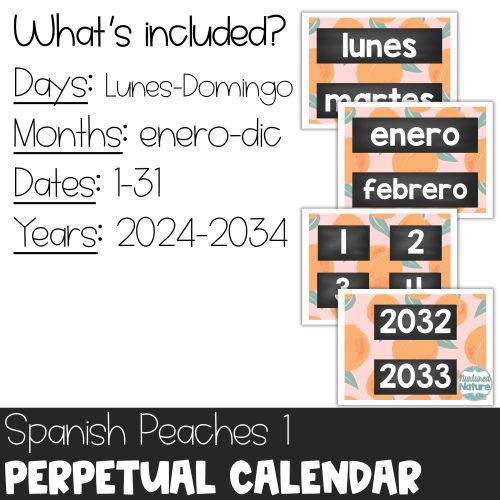 Spanish Flip Calendar for Farmhouse Classroom Decor - Chalkboard and ...