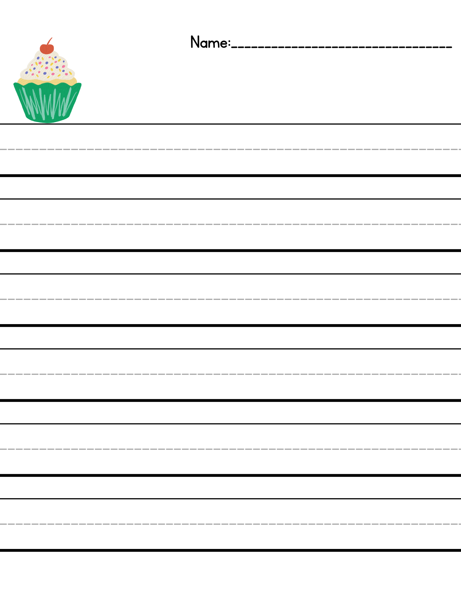 *Differentiated Writing Center* Leveled Lined Paper | Food Version ...