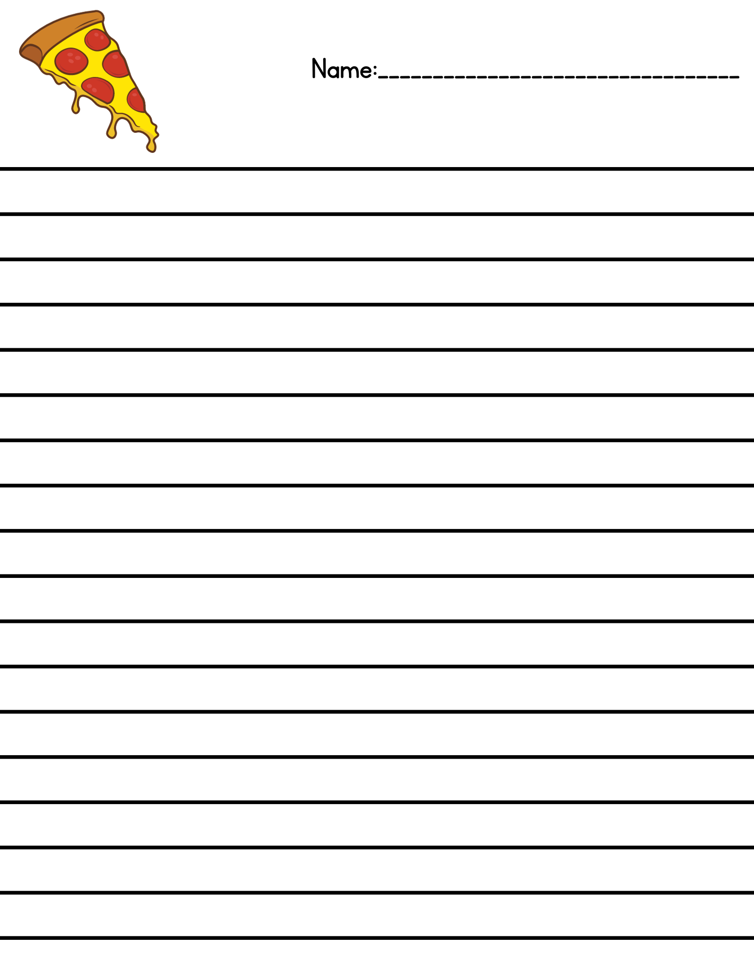 *Differentiated Writing Center* Leveled Lined Paper | Food Version ...