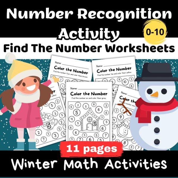 Find The Number Worksheets | Winter Activity Number Recognition 0-10 ...