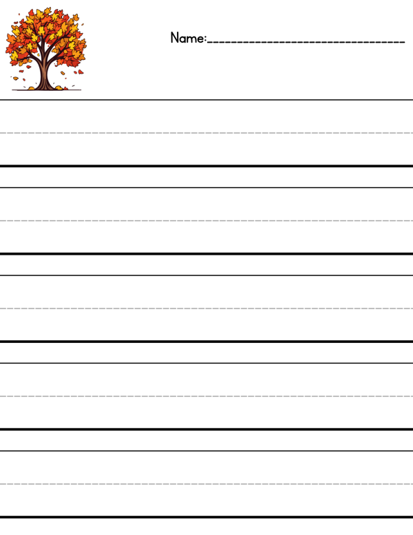 *Differentiated Writing Center* Leveled Lined Paper | November Version ...