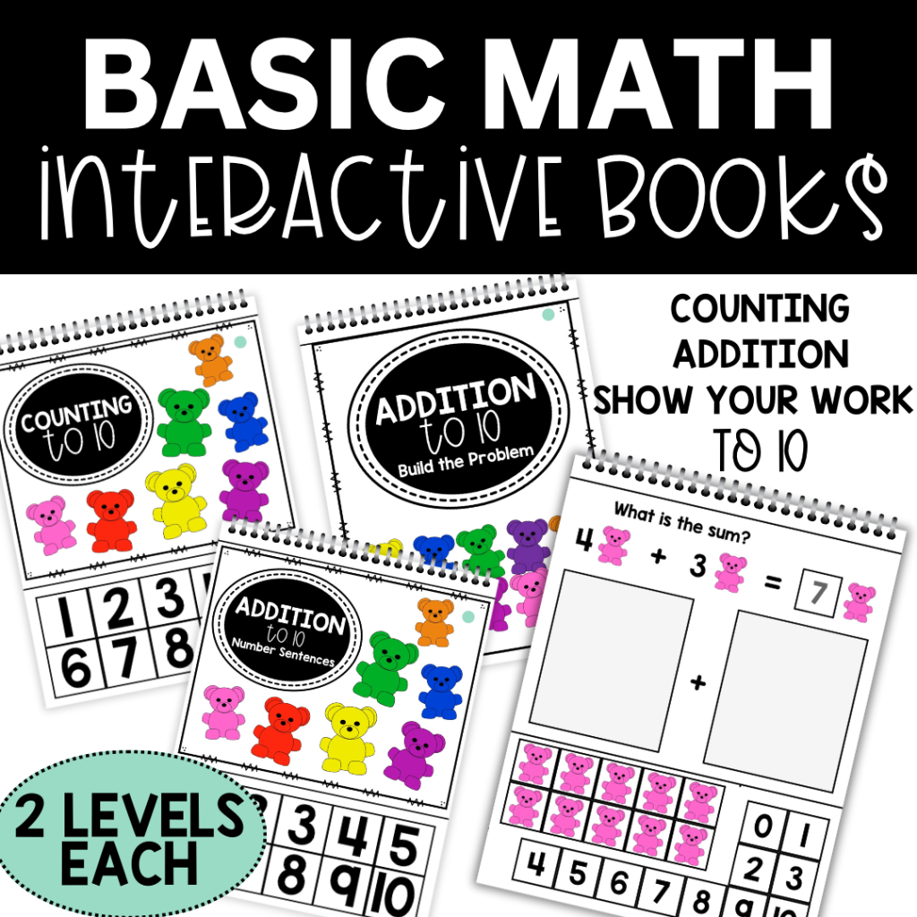 Basic Math Skills Interactive Books, Counting to 10, Addition Adapted ...