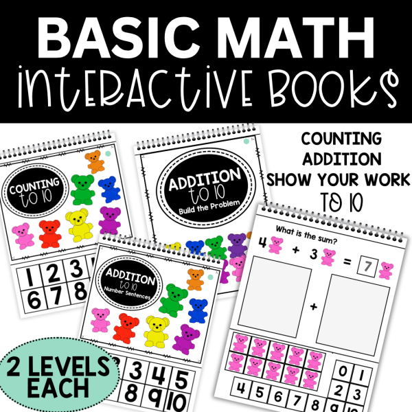 Basic Math Skills Interactive Books, Counting to 10, Addition Adapted ...