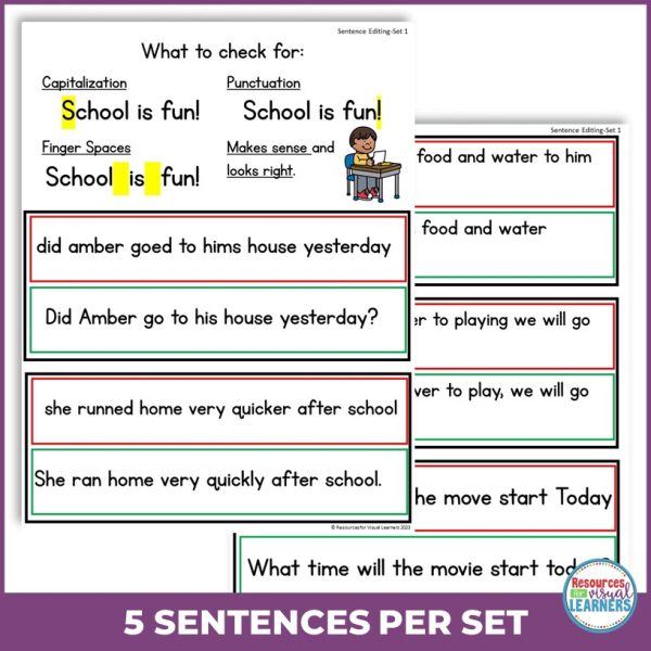 Sentence Editing Activities for Emergent Readers | Made By Teachers