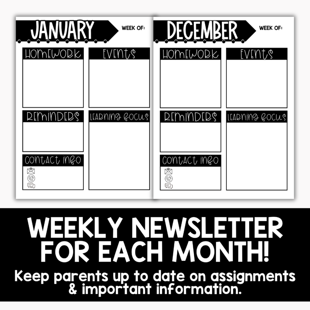 Editable Student Take Home Folder, Monthly & Weekly Newsletters ...