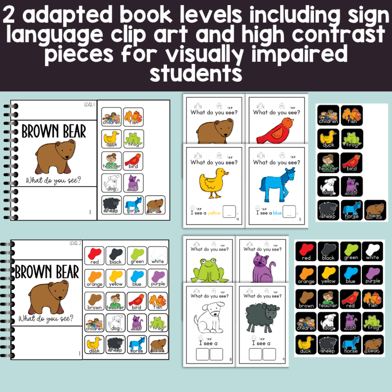 Adapted Brown Bear Book Companion Activities, Special Edu, Visually ...