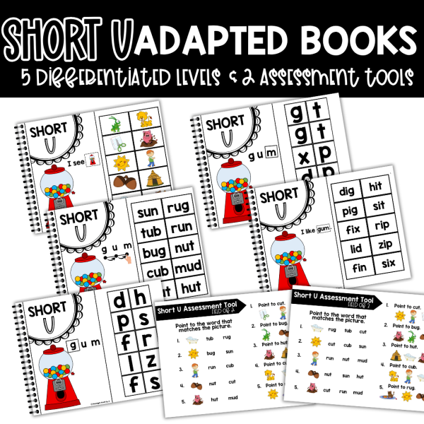 Short U Adapted Books, CVC Adapted Books, Interactive Books, Special ...
