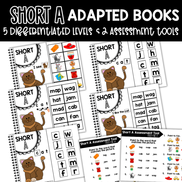 CVC Adapted Books BUNDLE, Special Education Interactive Books, Short ...