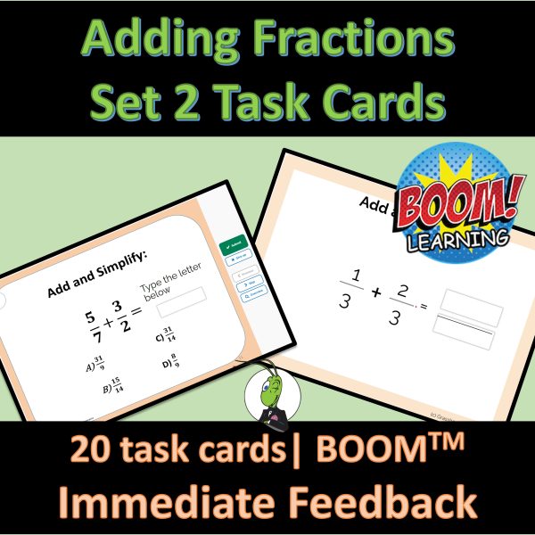 Adding Fractions with Unlike Denominators | Boom Digital Task Cards ...
