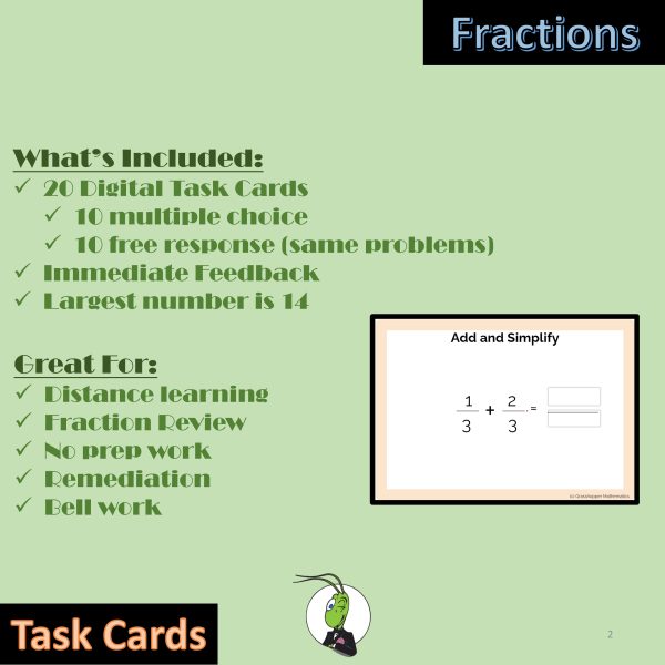 Adding Fractions with Unlike Denominators | Boom Digital Task Cards ...