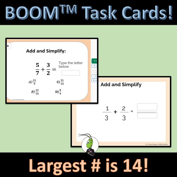 Adding Fractions with Unlike Denominators | Boom Digital Task Cards ...