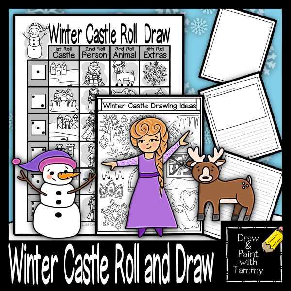 Roll a Winter Castle Roll and Draw Art Game Art Sub Activity - Made By ...