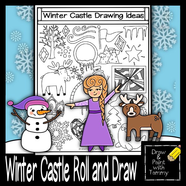 Roll a Winter Castle Roll and Draw Art Game Art Sub Activity - Made By ...