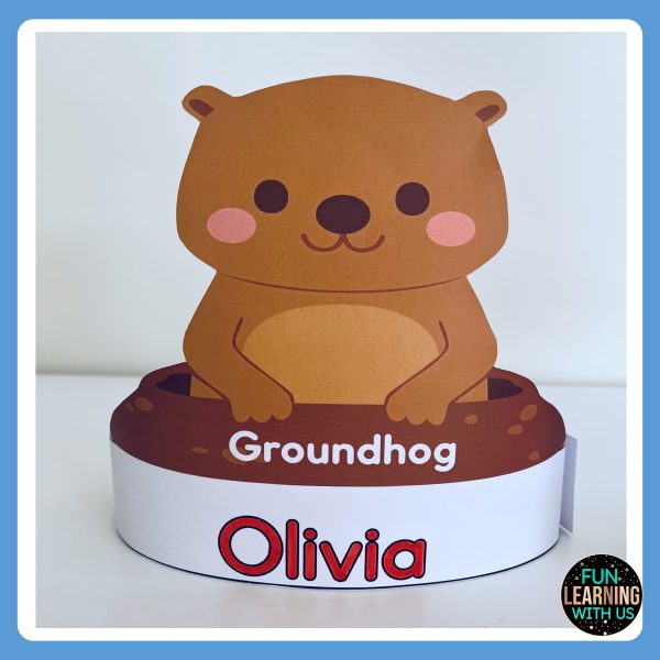 Editable Groundhog Hat Crafts | Winter Animals Crown Craft Activity ...