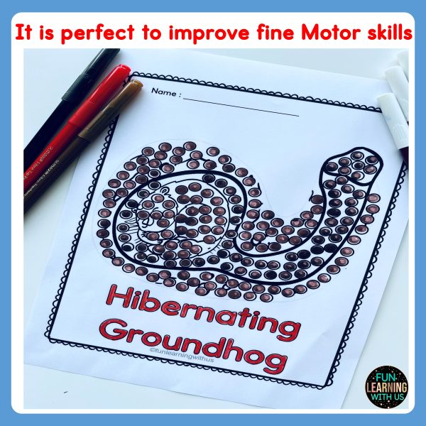 Groundhog Day Dot Q Tip Painting | February Fine Motor Activity | Made ...