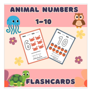 Animal Number Flashcards 1-10 for Kindergarten - Made By Teachers