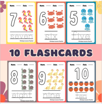 Animal Number Flashcards 1-10 for Kindergarten - Made By Teachers