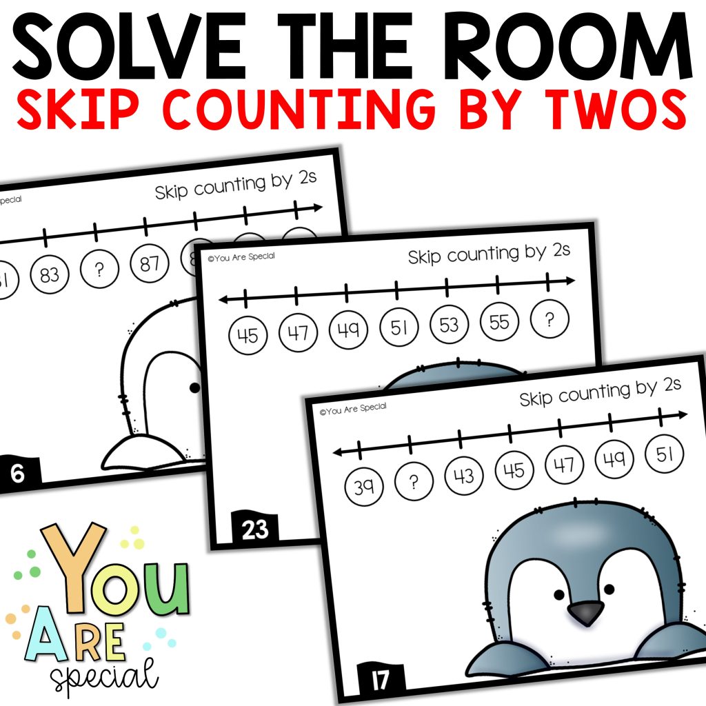 Skip Counting by 2s Number Line Winter Math Activities Write Solve the ...