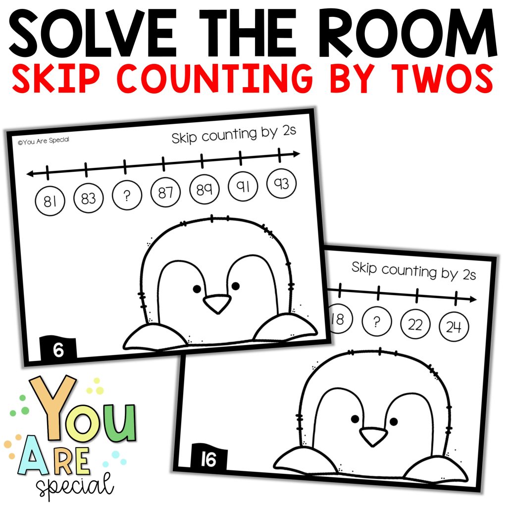 Skip Counting by 2s Number Line Winter Math Activities Write Solve the ...
