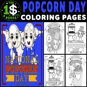 National Popcorn Day Coloring Page | 19 January Holiday Coloring Sheet ...