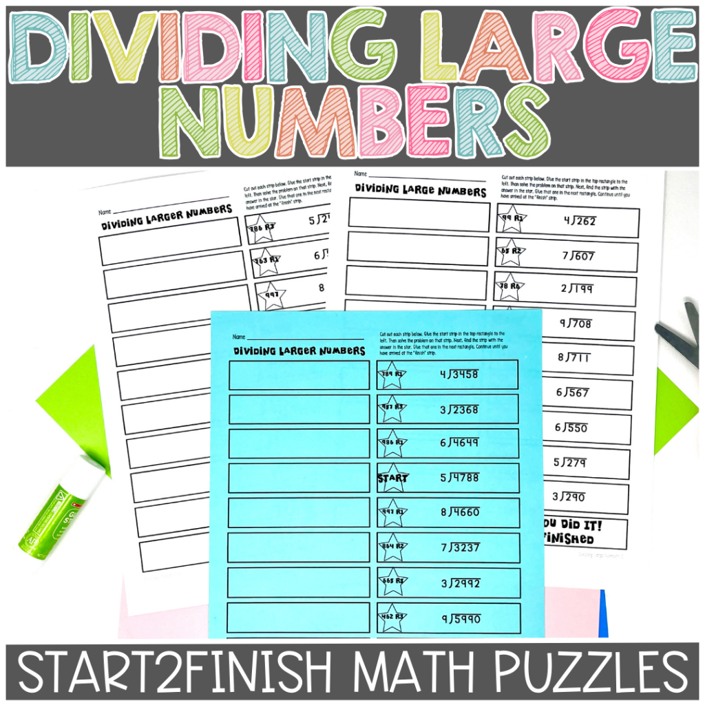 Division of Multi-digit Numbers Math Puzzle and Game | Made By Teachers