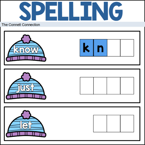 Winter Sight Word Spelling Cards First Grade | Made By Teachers
