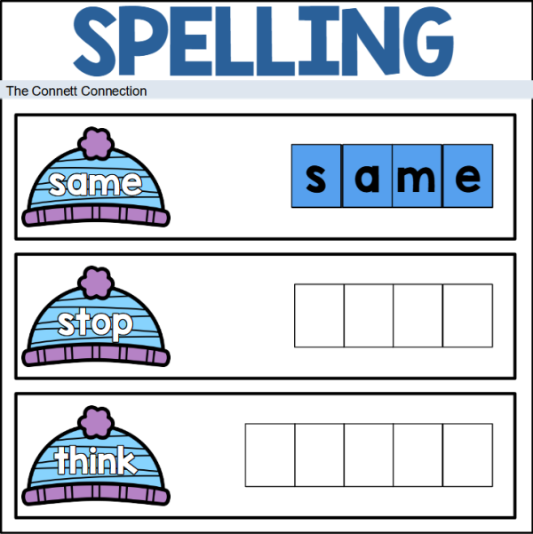 Winter Sight Word Spelling Cards First Grade | Made By Teachers